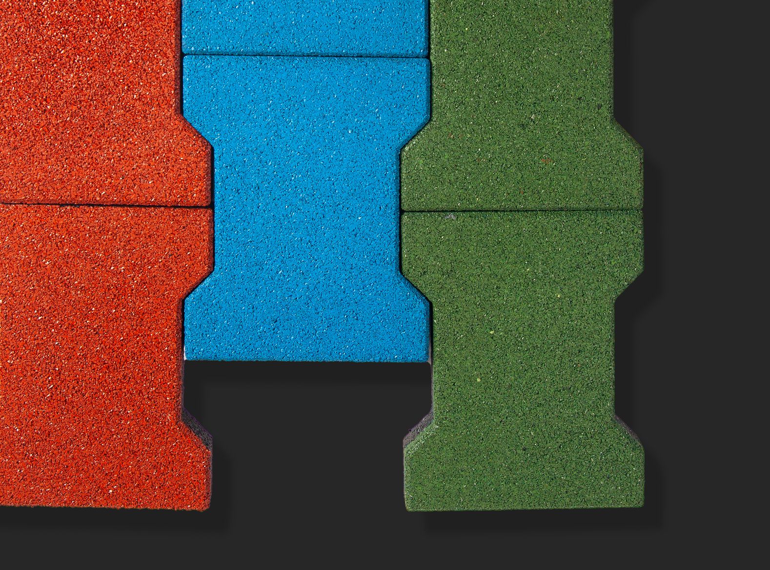 Resilient rubber flooring for walkways - TerraTuf Paver Dog Bone